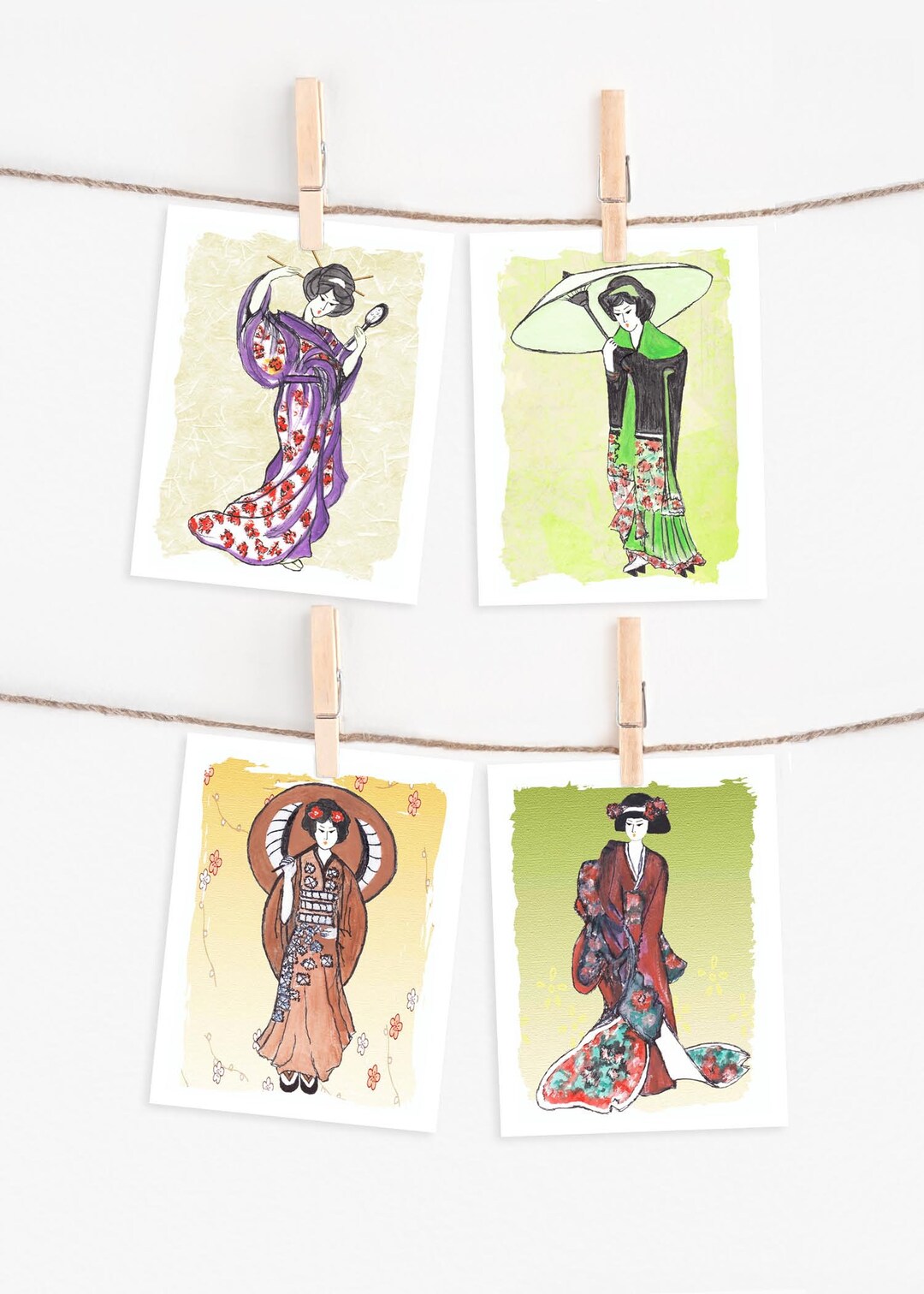 Japanese Beauties Note Set | Assorted Model Notecards | Notecard Set ...