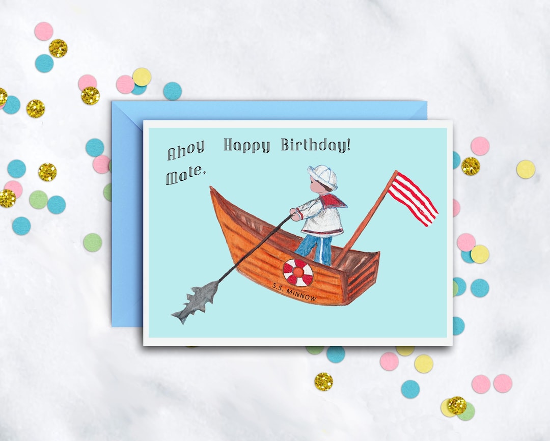 Boy Sailor Card | Birthday Card | Cute Young Boy Birthday | Navy Card ...