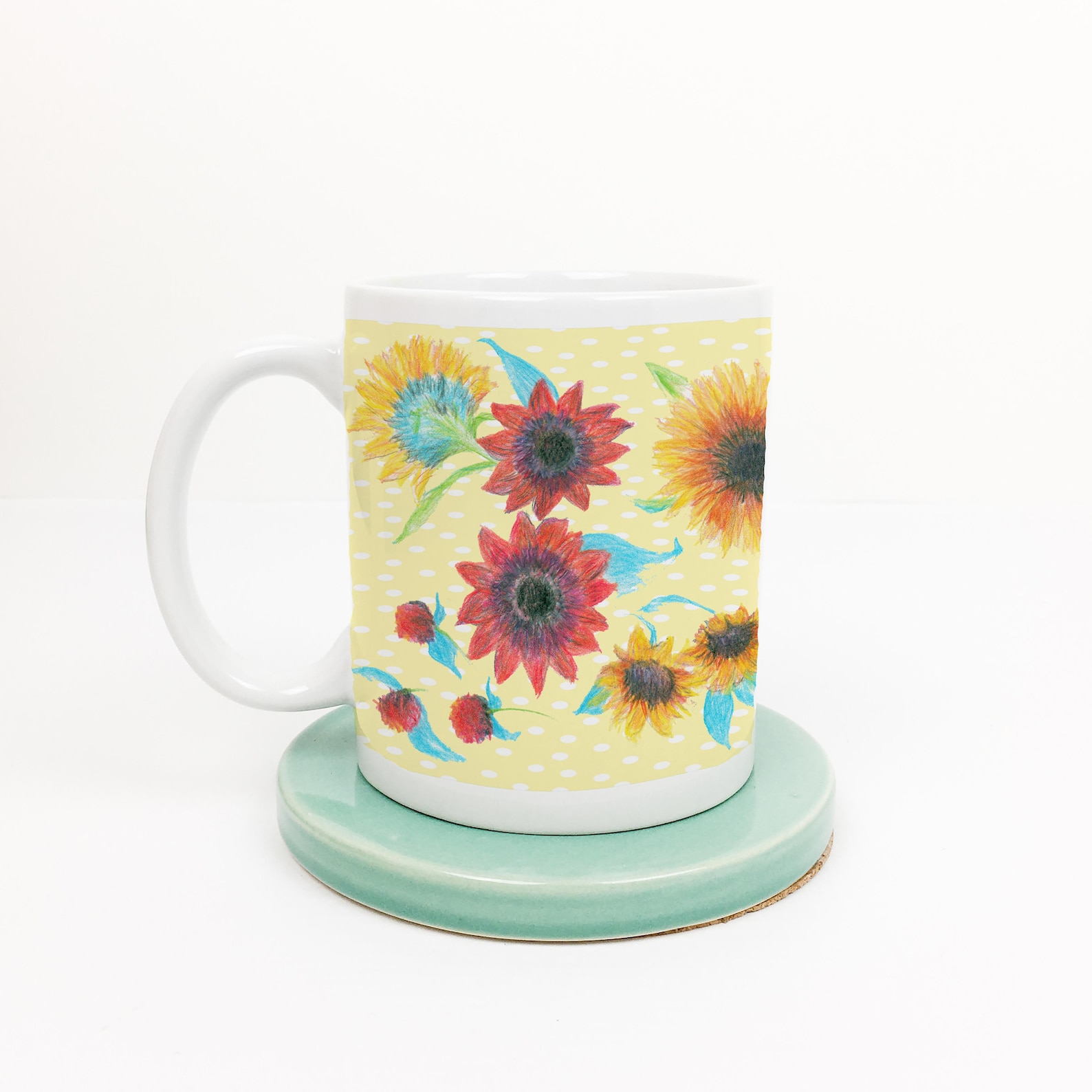 Sunflowers Mug | Floral Design Mug | Coffee Mug | Ceramic 11 Oz. Mug ...