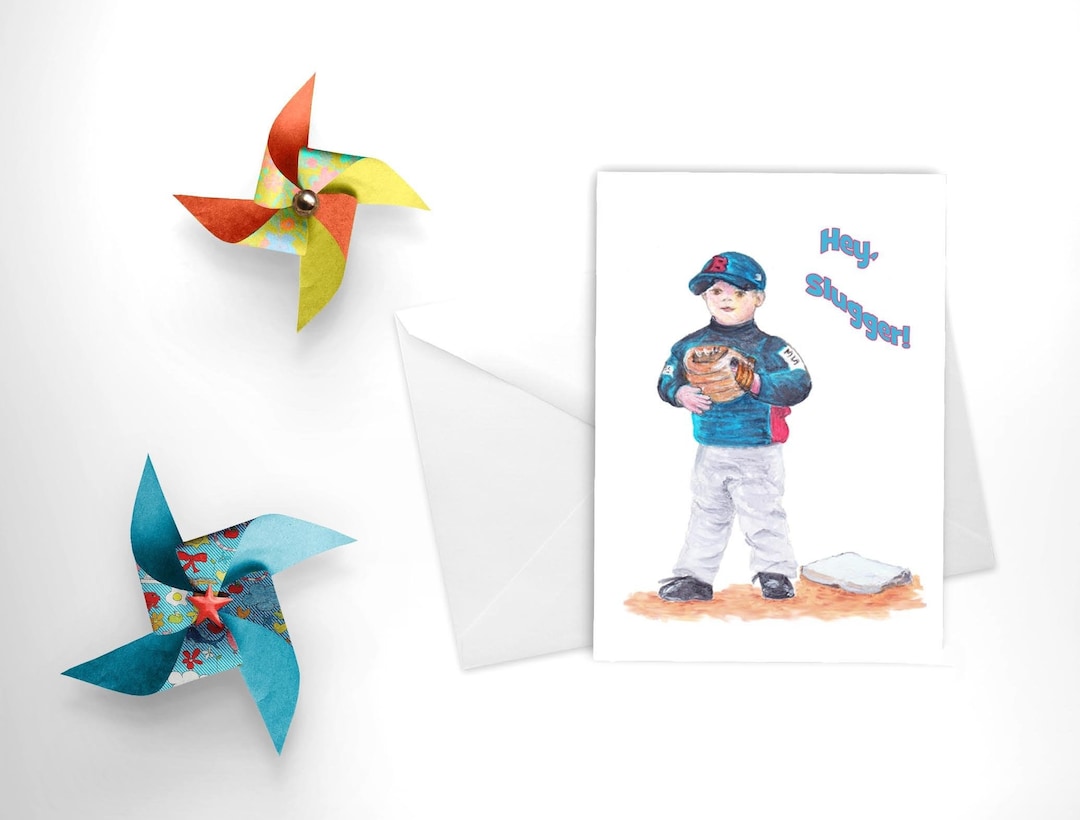Hey Slugger Card | Boy Birthday | Young Boy Card | Baseball Player Card ...