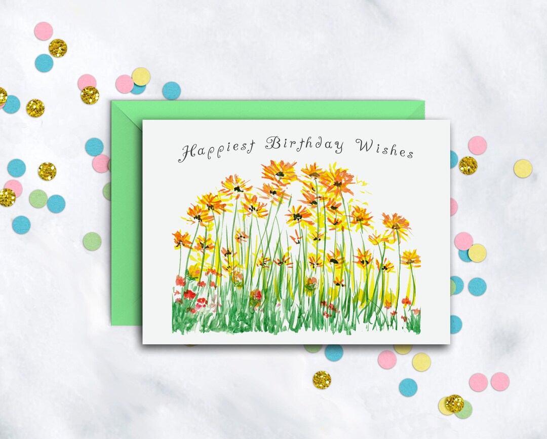 Yellow Daisies Card | Birthday Card for Her | Girl Birthday Card ...