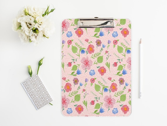 Pink Floral Clipboard 6x9 Clipboard Teacher Gift Student | Etsy