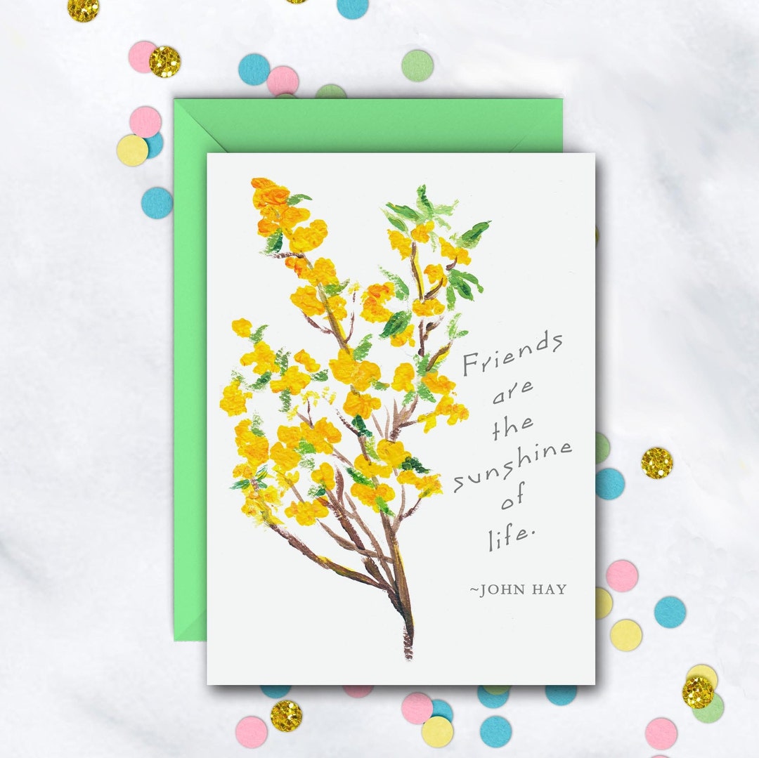 Friends Are Sunshine Card | Thinking of You Note Card | Missing You ...