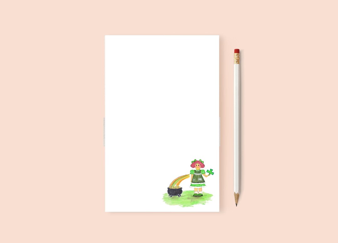 Saint Patrick's Day Pot of Gold Notepad | Stationery Gift | Office Gift ...