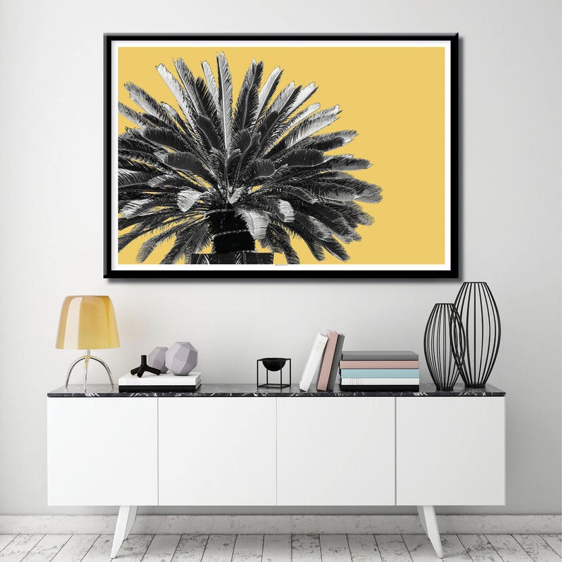 Large Palm Tree Wall Art Print Tropical Living Room Decor Etsy