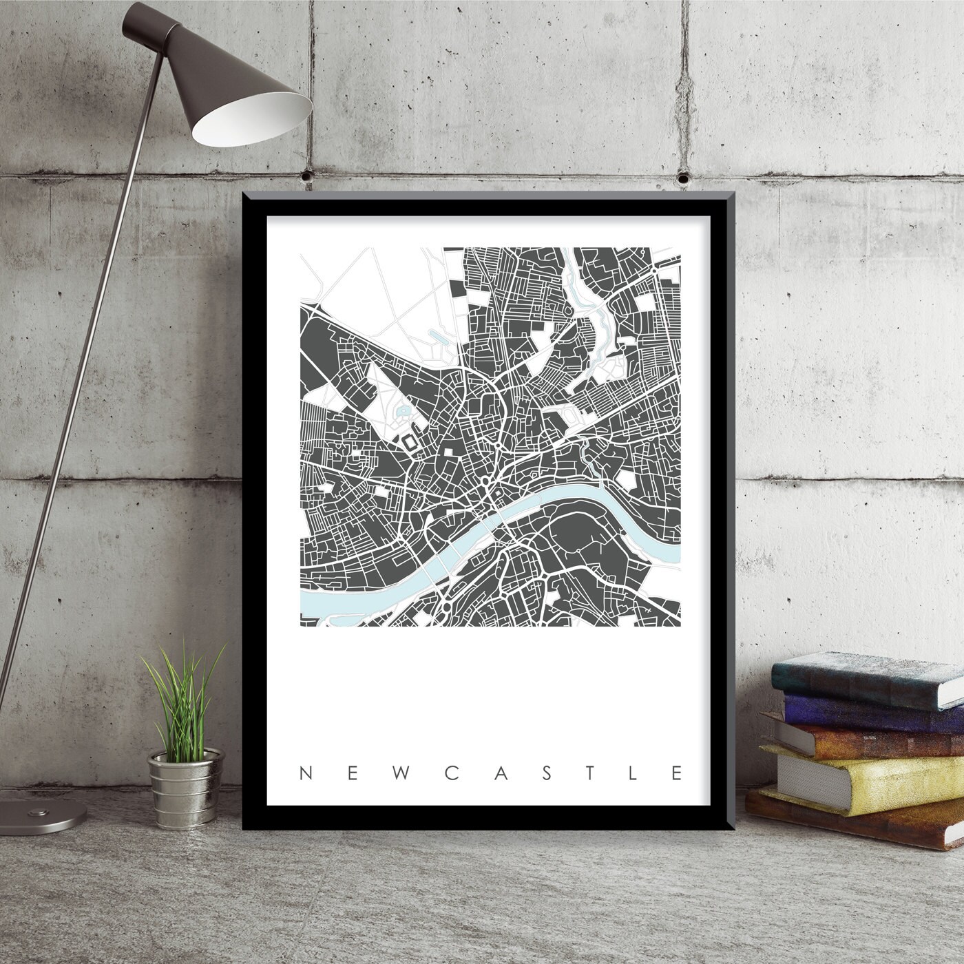 Newcastle Map Art Print City Map Prints Travel Posters | Etsy