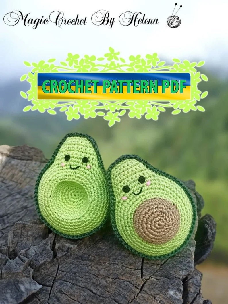 Crochet Avocado Pattern Crochet Food Pattern PDF Digital | Etsy
