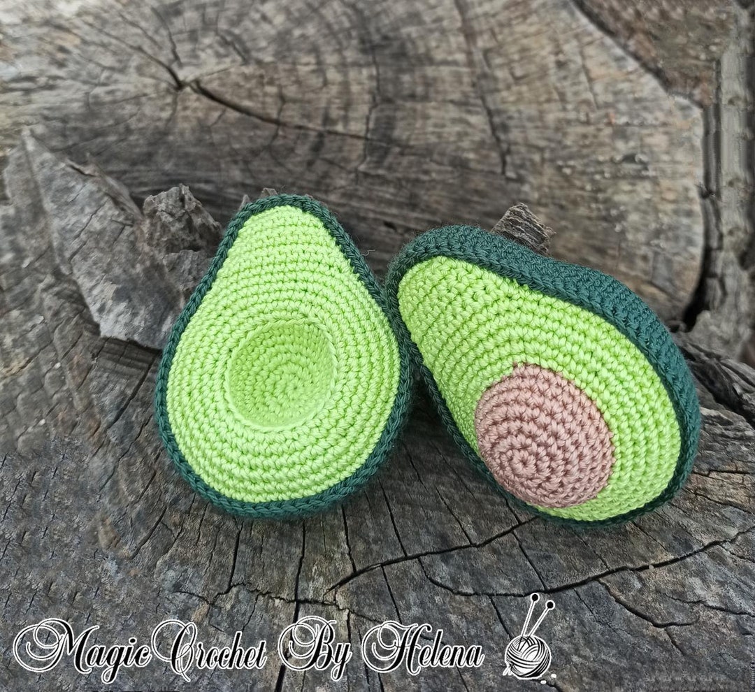 Crochet Avocado Pair: Cotton Amigurumi Play Food, Kitchen Decor - Etsy
