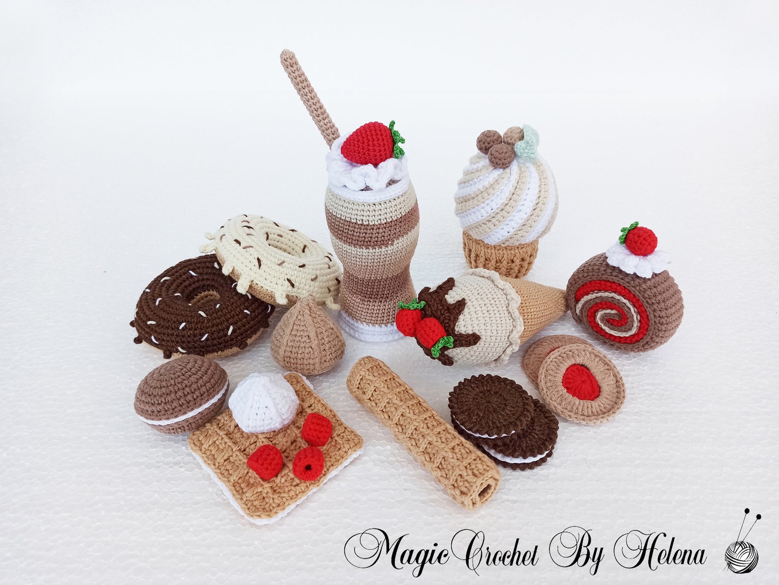 SET of 14 Chocolate Sweets Kitchen Decor Crochet Food - Etsy