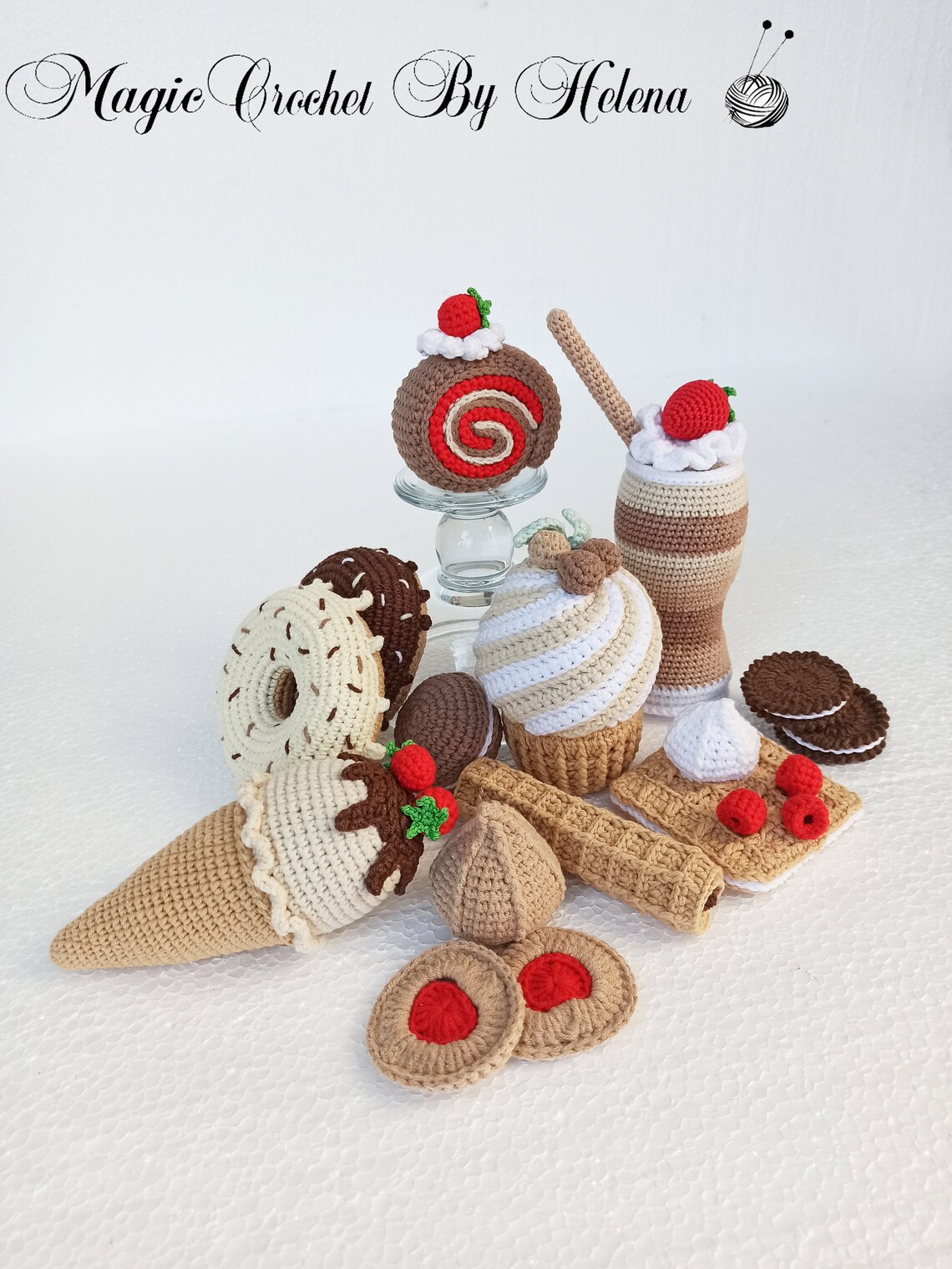 SET of 14 Chocolate Sweets Kitchen Decor Crochet Food | Etsy