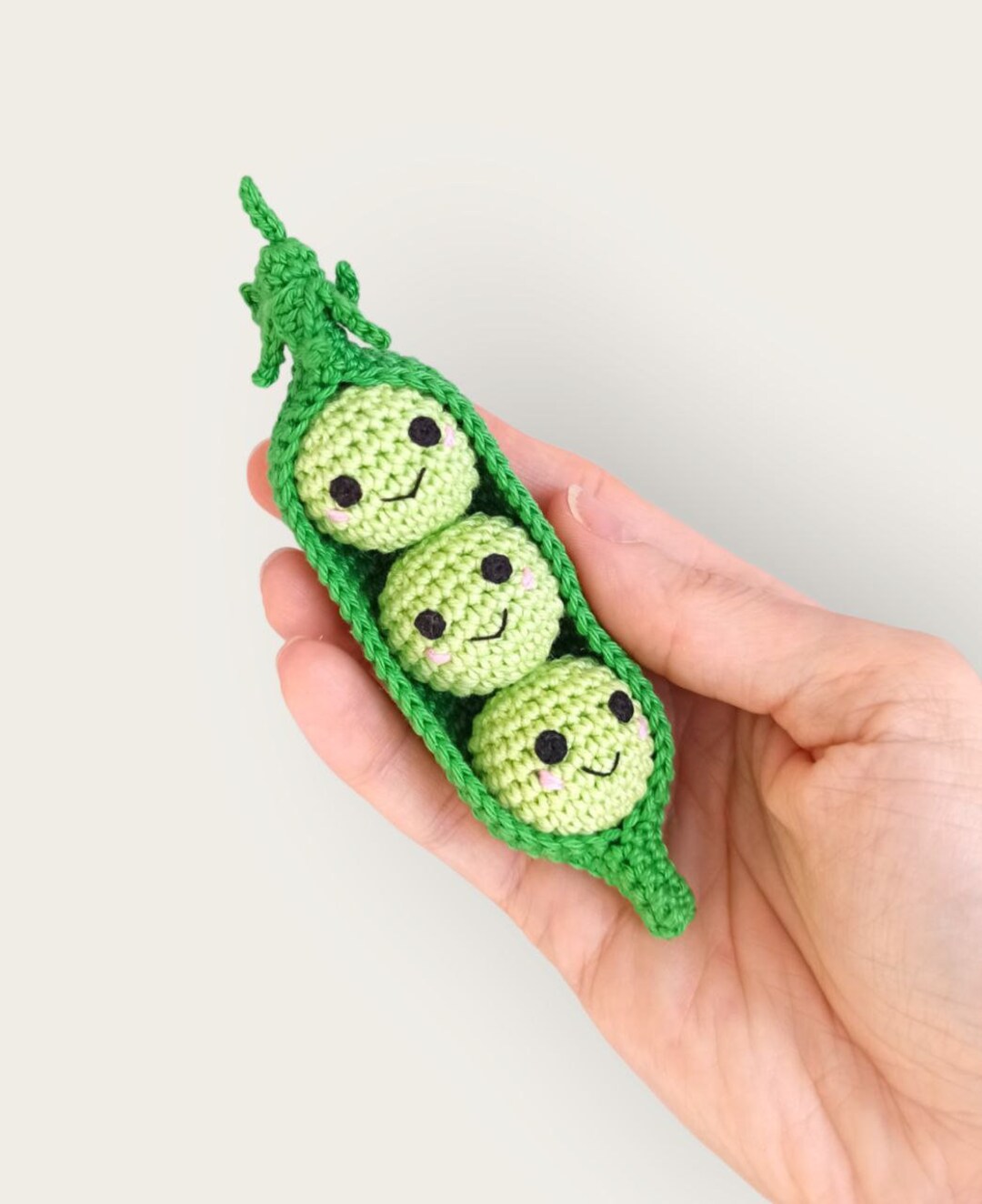 Educational Toys 1 Pc Crochet Green Peas Montessori Toys Pretend Play ...