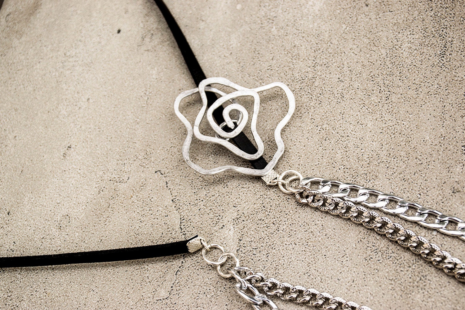 Long Stranded Necklace Drop Statement Necklace Silver | Etsy