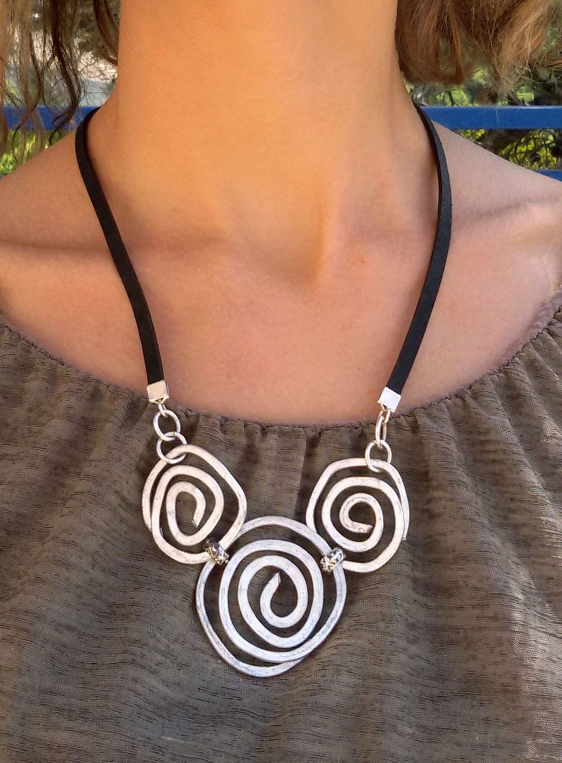 Wire Wrapped Necklace Silver Women Necklace Statement - Etsy