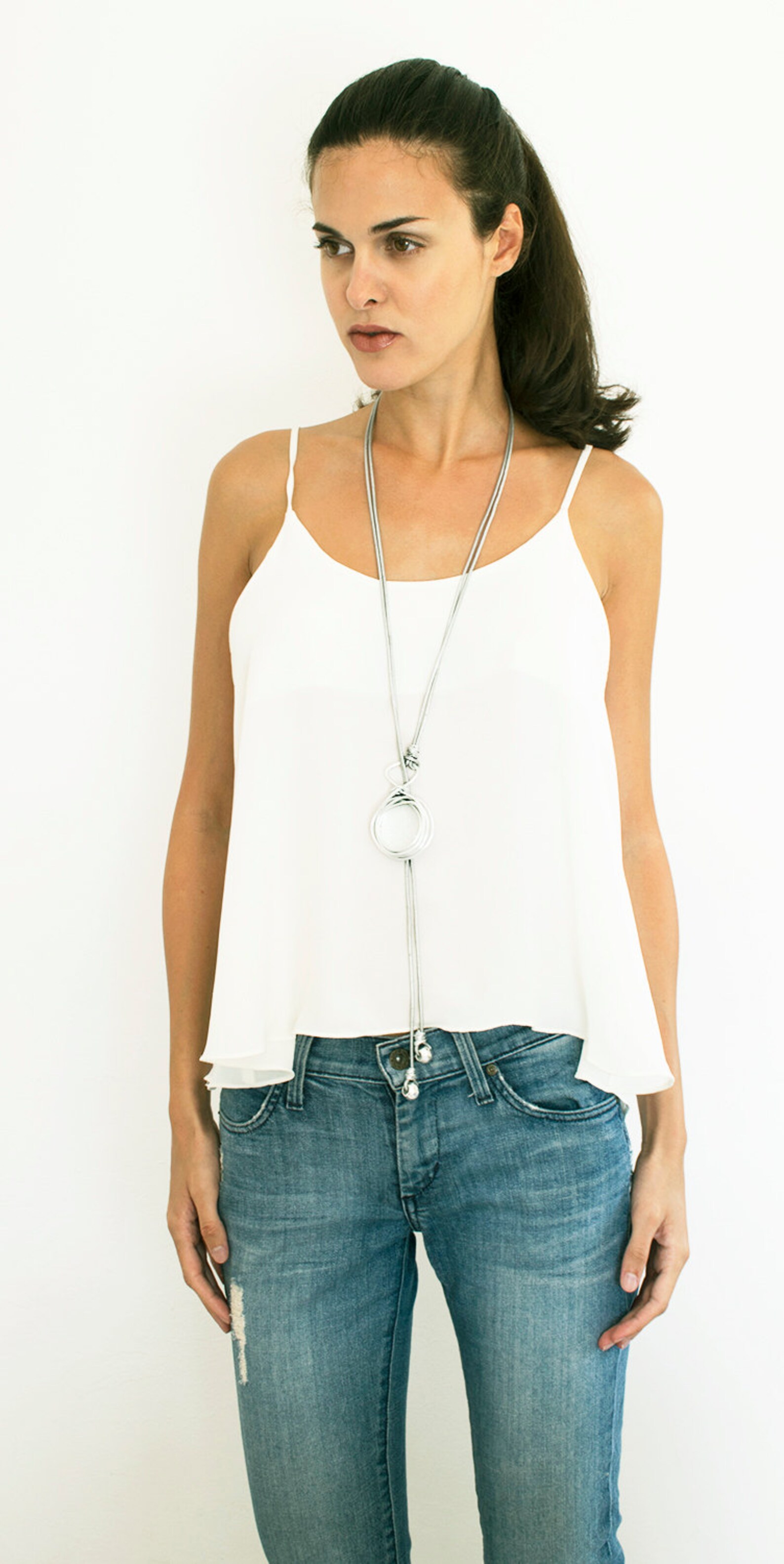 Leather Lariat Necklace Statement Necklace Long Leather - Etsy