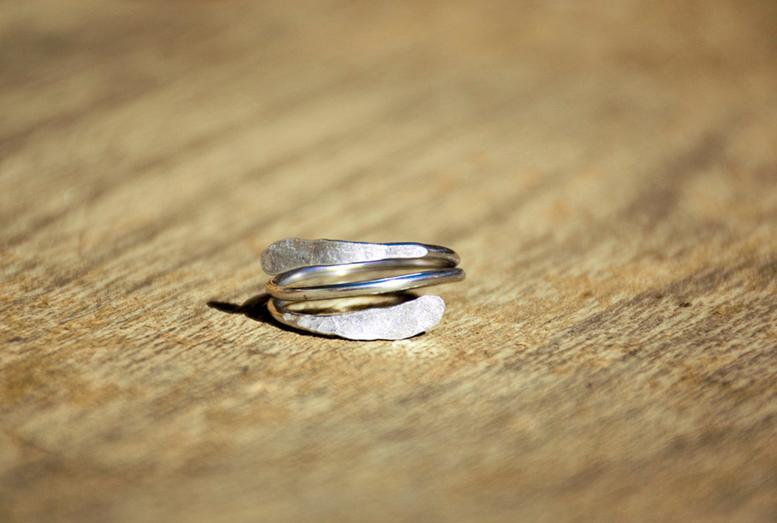 Triplet Ring Silver Ring Wrap Ring Midi Ring Delicate - Etsy