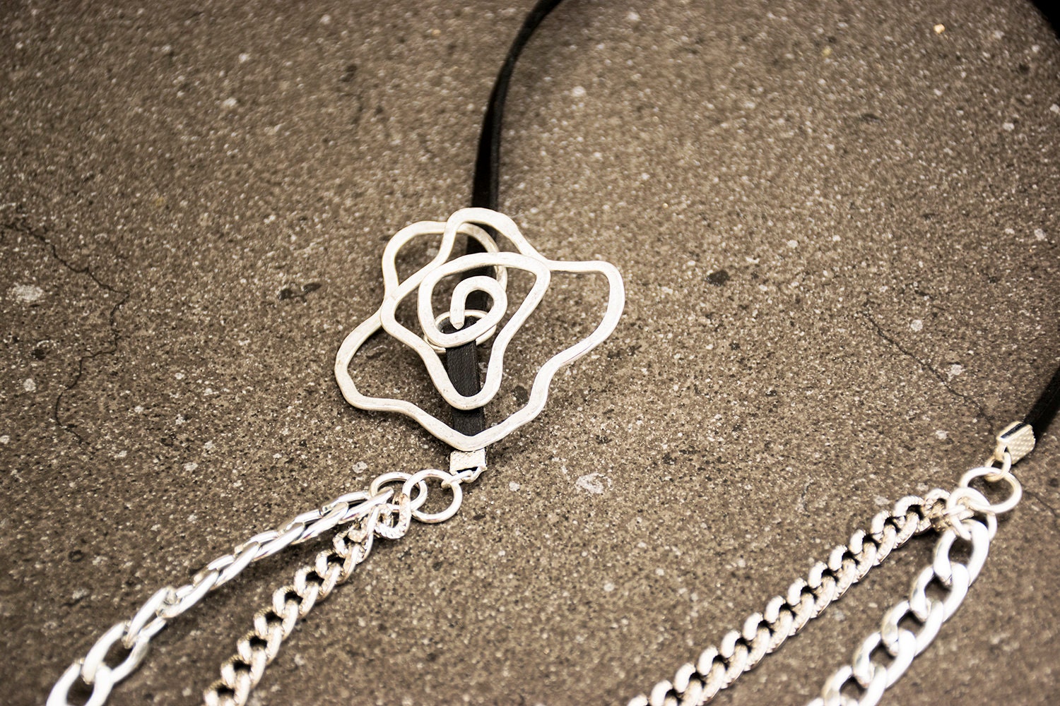 Long Stranded Necklace Drop Statement Necklace Silver | Etsy