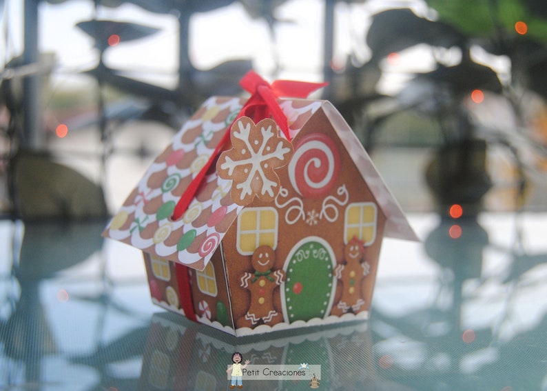Printable Gift Box “gingerbread House“ DIY, PDF, Treat Box, Place ...