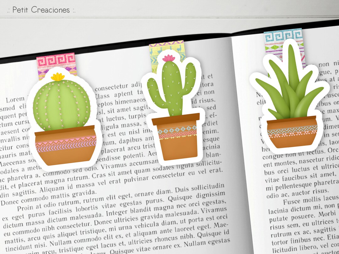 CACTUS MAGNETIC BOOKMARK, Succulent Plants Bookmark, Book Accessories ...