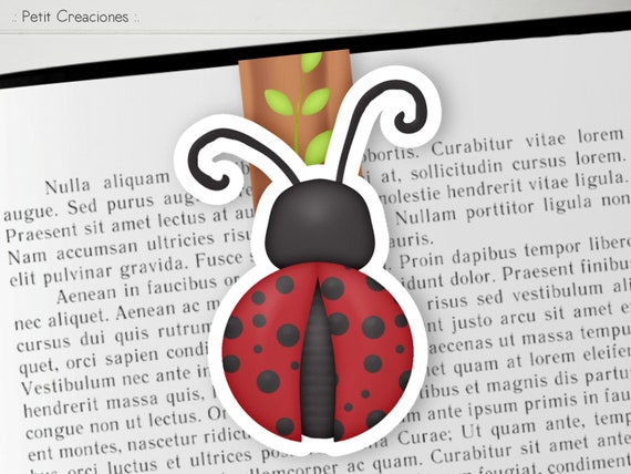 LADYBUG MAGNETIC BOOKMARK, handmade bookmark, magical book, book ...