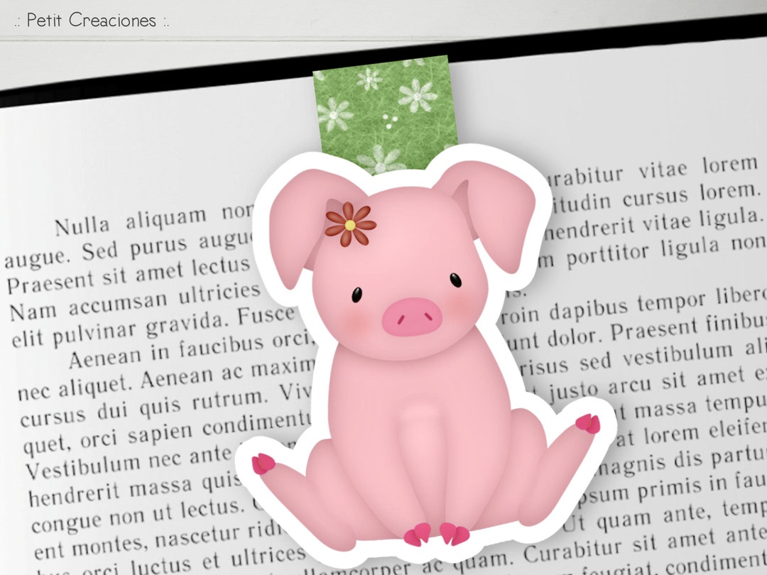 MAGNETIC PIG BOOKMARK, Handmade Bookmark, Book Accessories, Ideal Gift ...