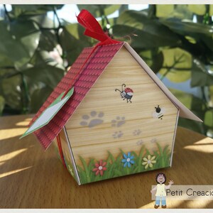 Printable Gift Box "dog House Garden“ Digital File PDF, Treat Box ...