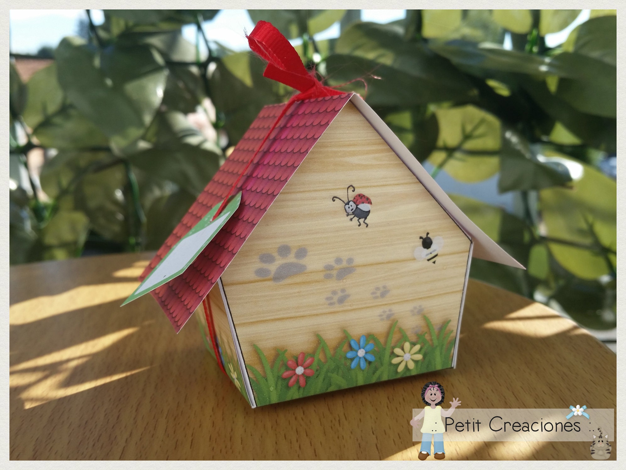 Printable Gift Box "dog House Garden“ Digital File PDF, Treat Box ...