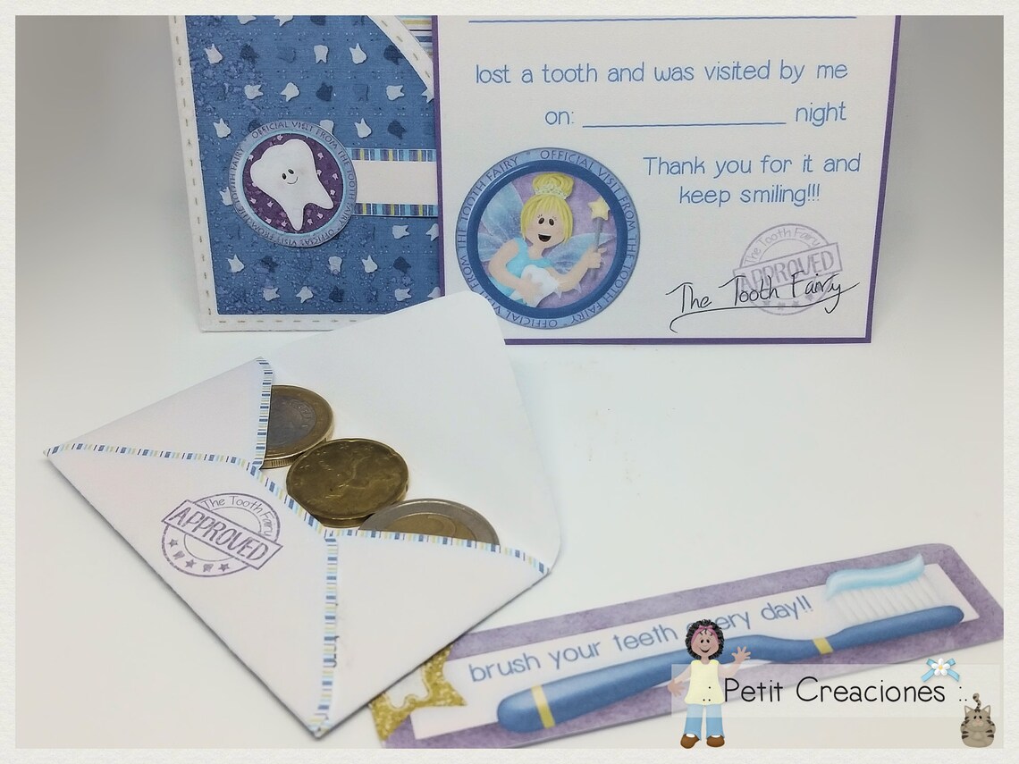 Printable Pocket Card tooth Fairy With Certificate - Etsy