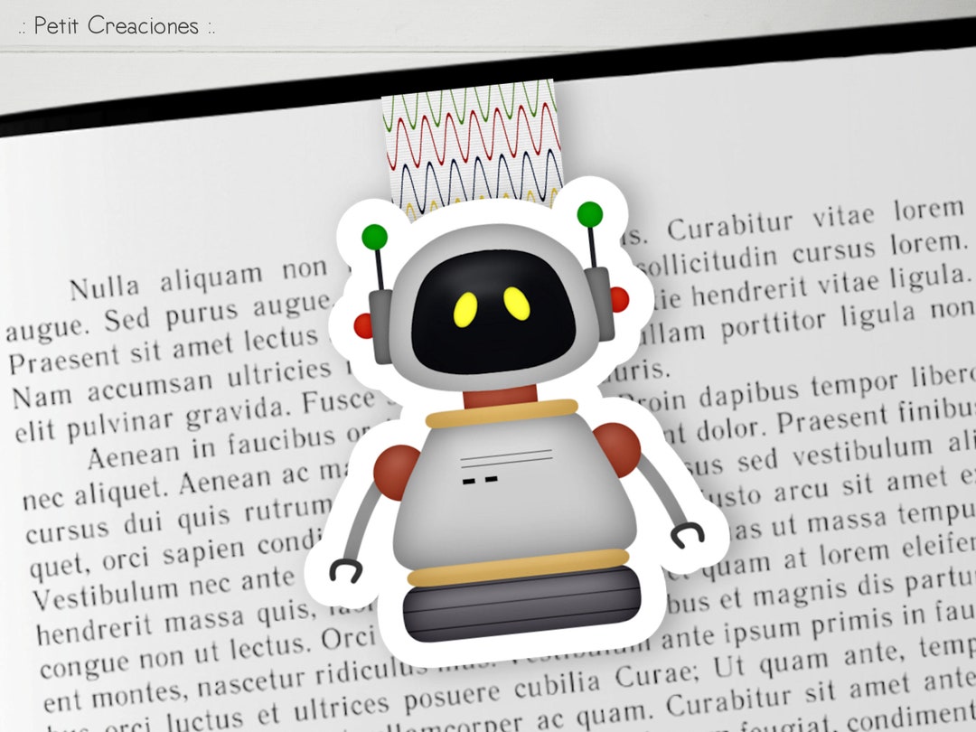 MAGNETIC ROBOT BOOKMARK White, Handmade Bookmark, Magic Book, Book ...