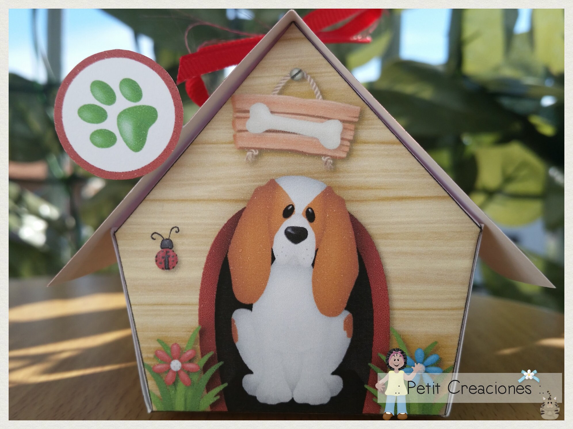 Printable Gift Box "dog House Garden“ Digital File PDF, Treat Box ...