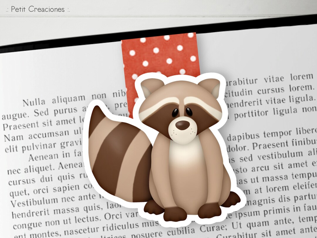 MAGNETIC BOOKMARK Raccoon Handmade Bookmark Magical Book - Etsy