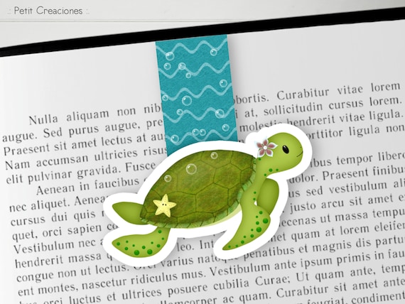 MAGNETIC BOOKMARK SEA TURTLE, HANDMADE BOOKMARK, BOOKISH, BOOK ...