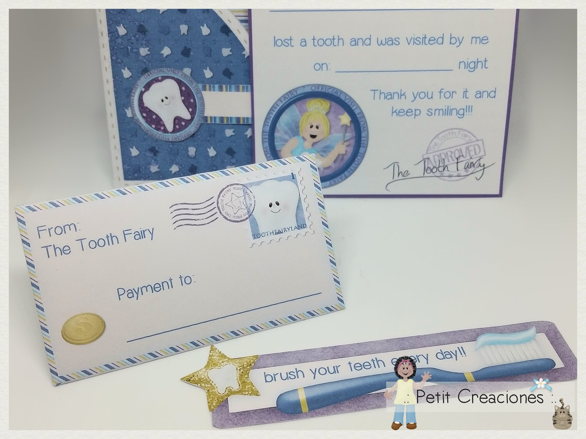 Printable Pocket Card tooth Fairy With Certificate - Etsy