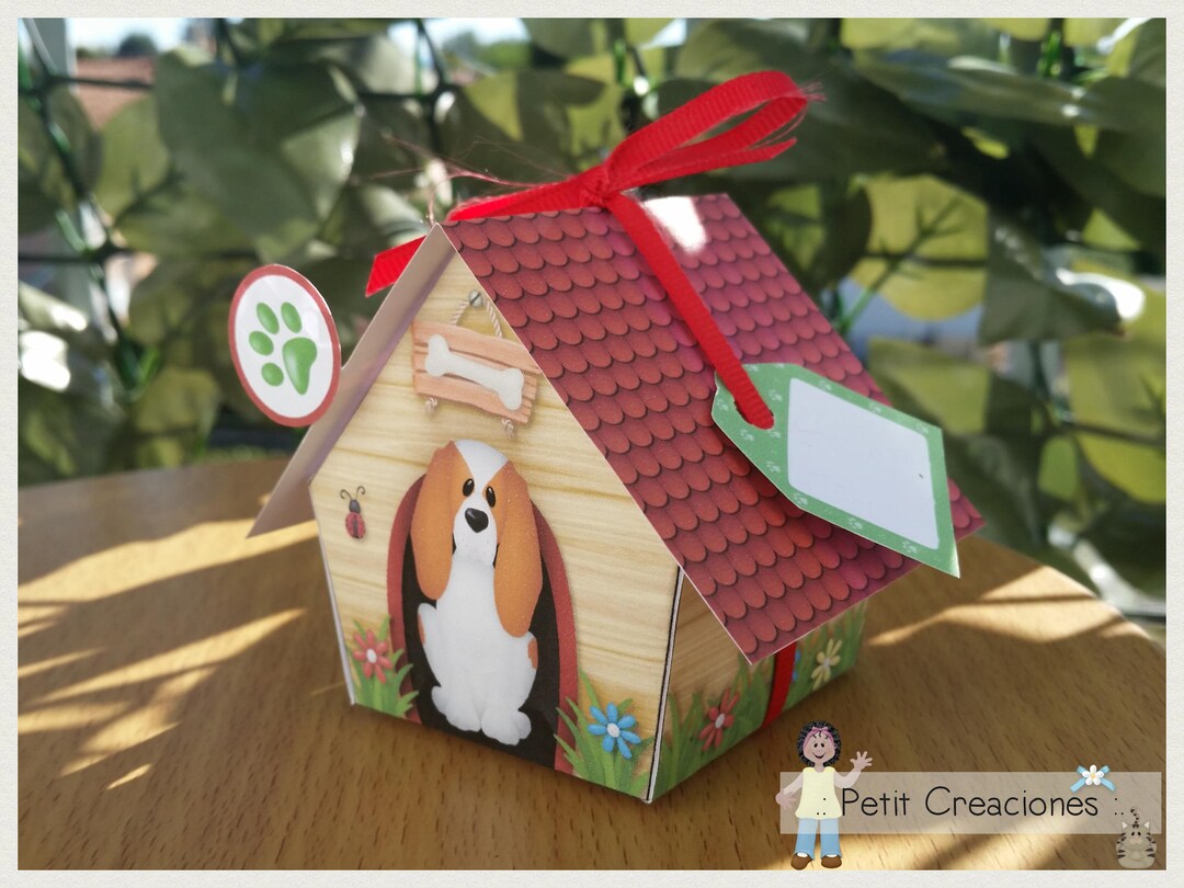 Printable Gift Box "dog House Garden“ Digital File PDF, Treat Box ...
