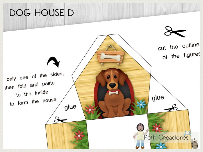 Printable Gift Box "dog House Garden“ Digital File PDF, Treat Box ...