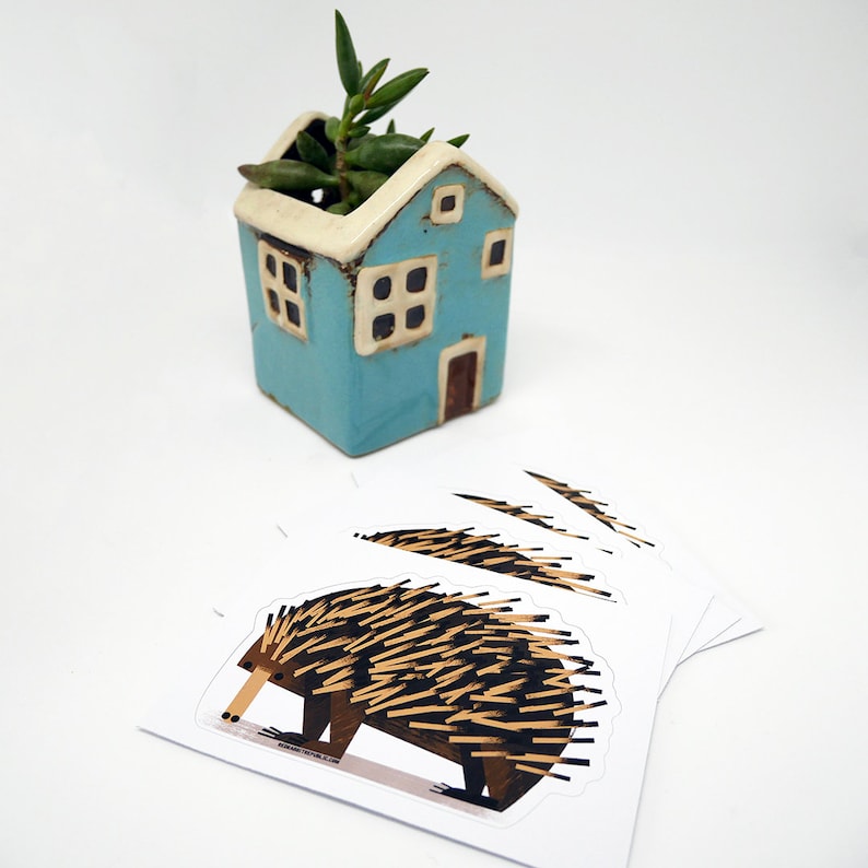 ECHIDNA Australian Wildlife Kiss Cut Sticker, Postcrossing Sticker ...