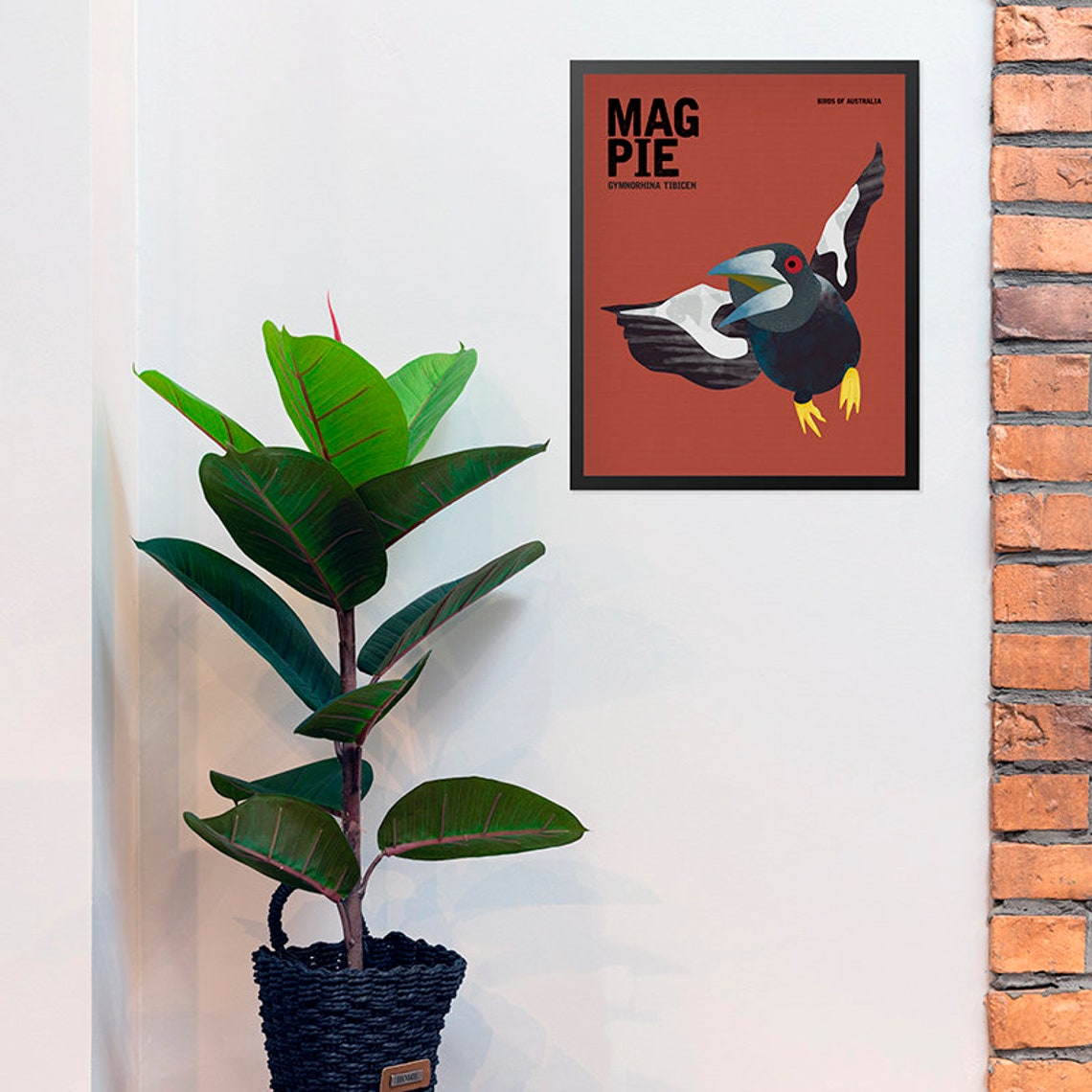 MAGPIE Birds of Australia Australian Art Prints Educational - Etsy ...