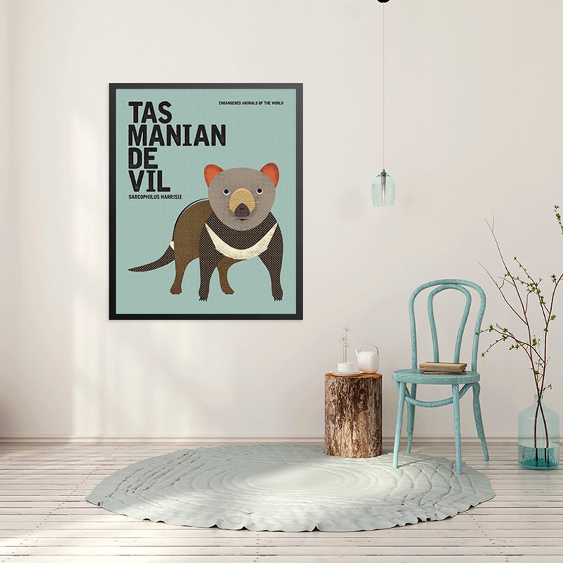 TASMANIAN DEVIL Australian Animal Print Endangered Animal - Etsy Australia