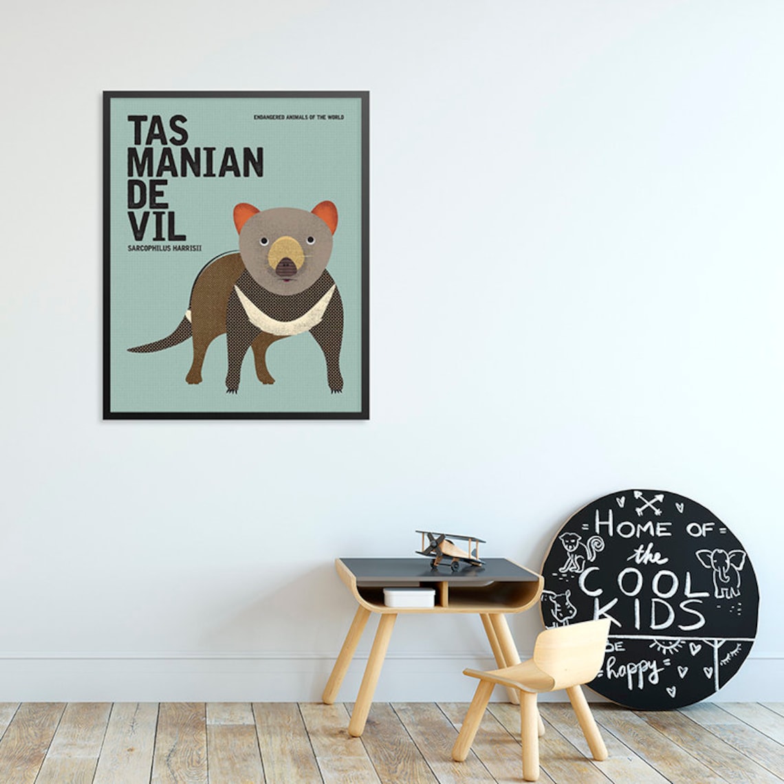 TASMANIAN DEVIL Australian Animal Print Endangered Animal | Etsy
