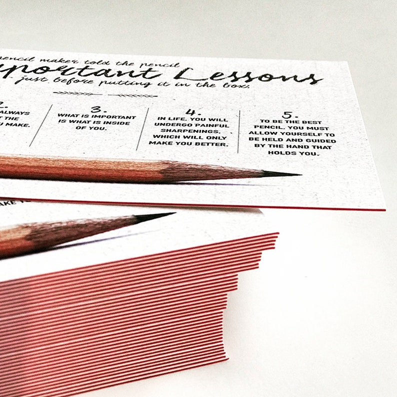 Notecard Words of Wisdom Life Lessons Postcard Blank Card, PENCIL FOR ...