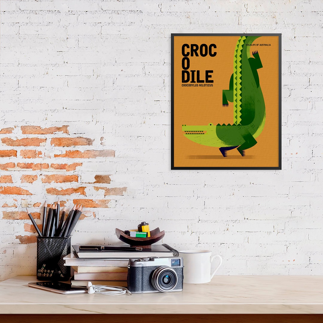 CROCODILE Outback Australia Crocodile Nursery Wall Art - Etsy Australia