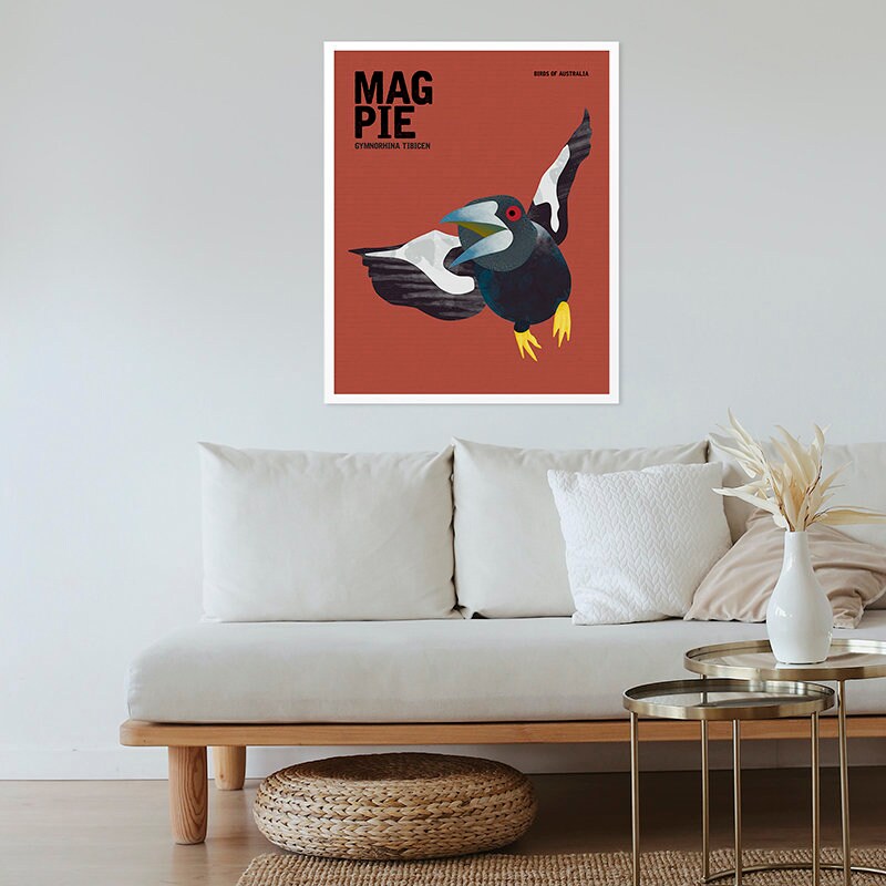 MAGPIE Birds of Australia Australian Art Prints Educational - Etsy ...