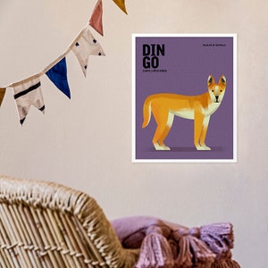 DINGO, Animals of Australia, Nursery Art Print, Education Poster Print ...