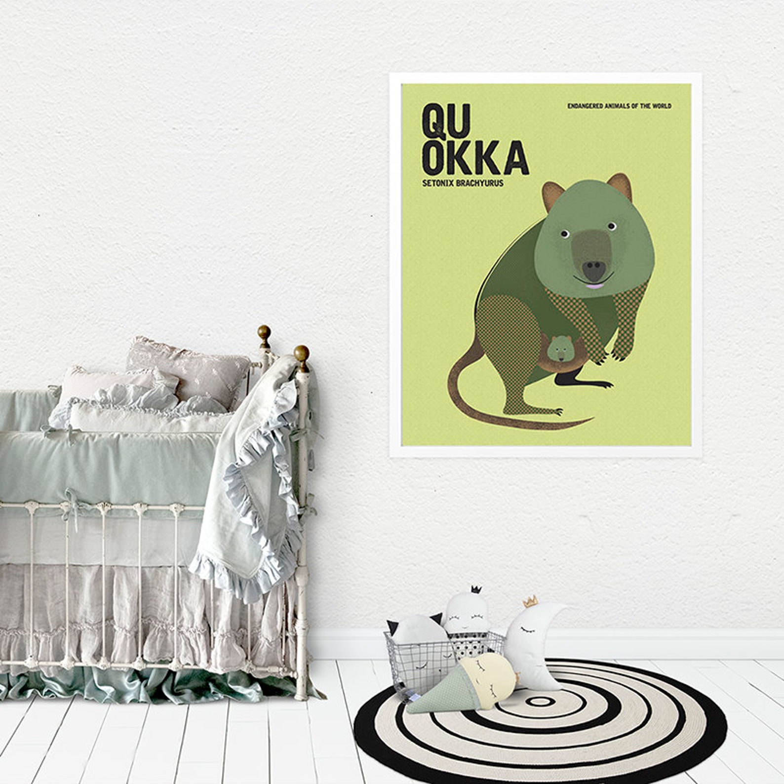 QUOKKA, Rottnest Island Wildlife Poster, Endangered Australian Animal ...