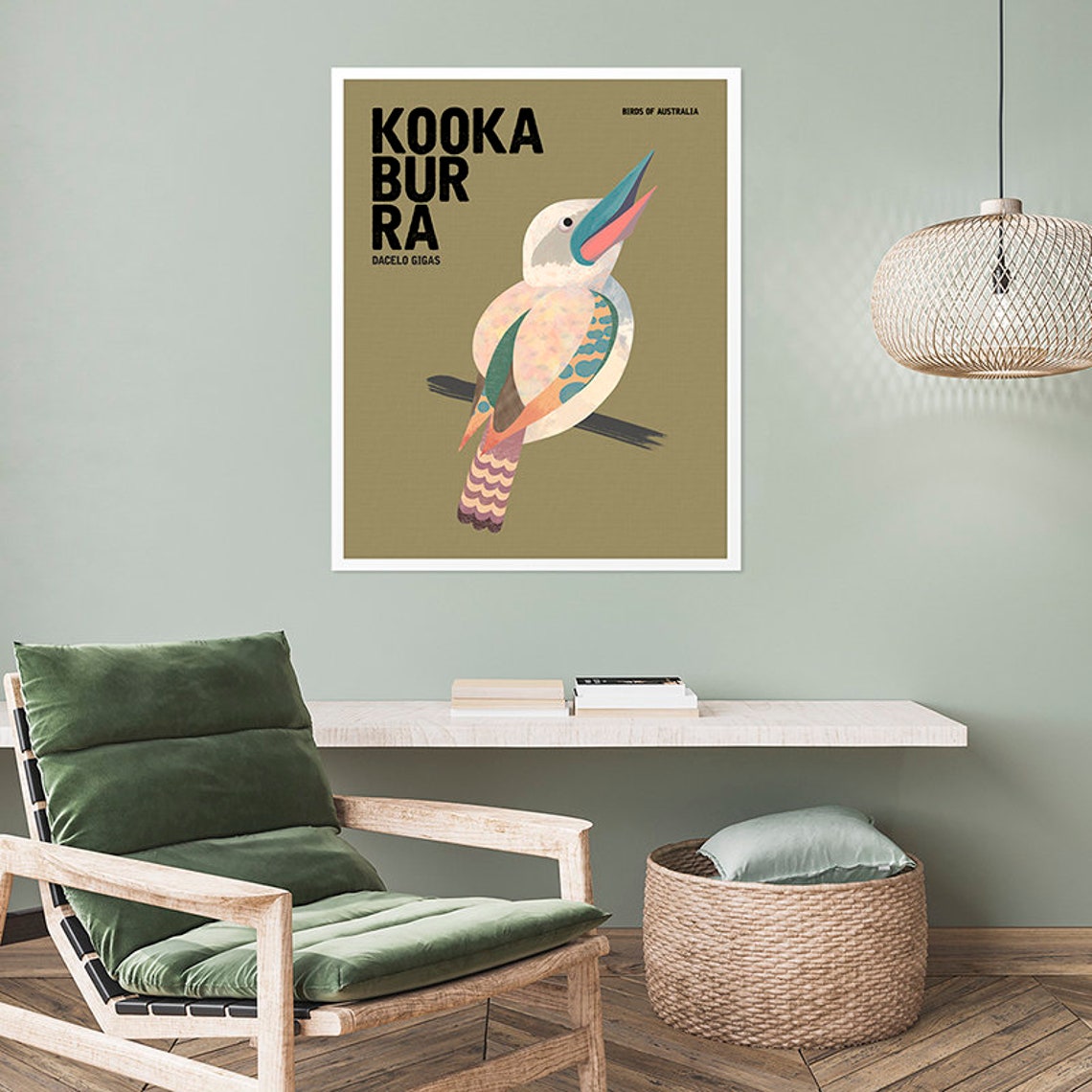 KOOKA Birds of Australia, Laughing Kookaburra, Nursery Art Prints ...