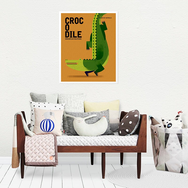 CROCODILE Outback Australia Crocodile Nursery Wall Art - Etsy Australia