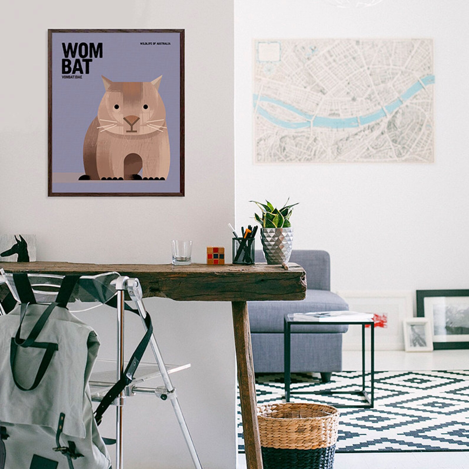 WOMBAT Australian Nursery Animal Art Print Aussie Animal - Etsy Australia