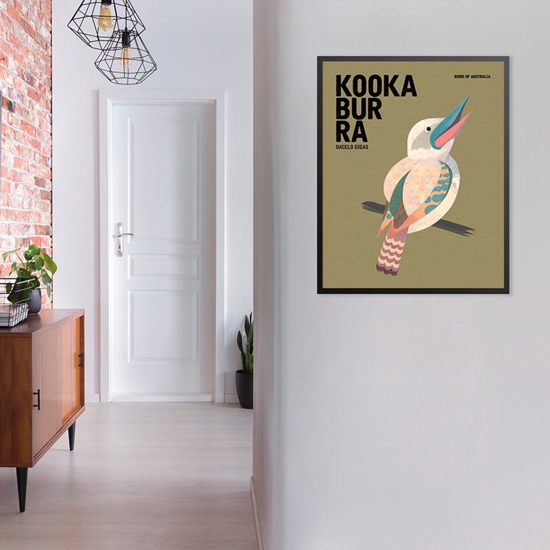 KOOKA Birds of Australia, Laughing Kookaburra, Nursery Art Prints ...