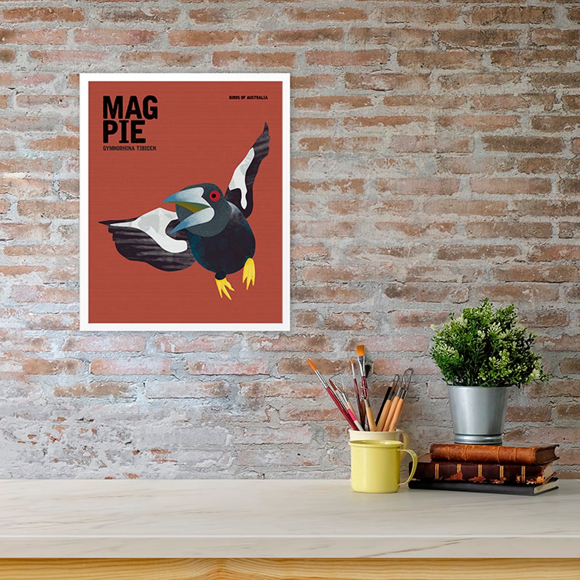 MAGPIE Birds of Australia Australian Art Prints Educational - Etsy ...