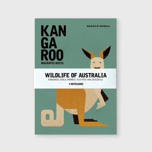 AUSTRALIAN WILDLIFE Notecards, Kangaroo, Koala, Wombat, Platypus ...