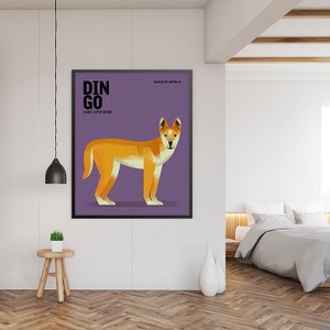 DINGO, Animals of Australia, Nursery Art Print, Education Poster Print ...
